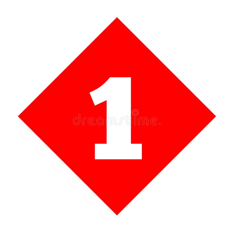Cool Red and White Number 1 Board Stock Illustration - Illustration of ...