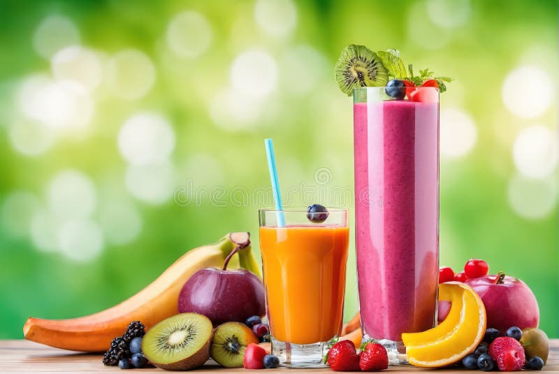 Cool and Refreshing Freshly Squeezed Fruit Juice in Summer Stock ...