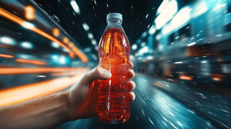 Cool and Refreshing, Hand Holding a Bottle of Soda on Summer Day ...