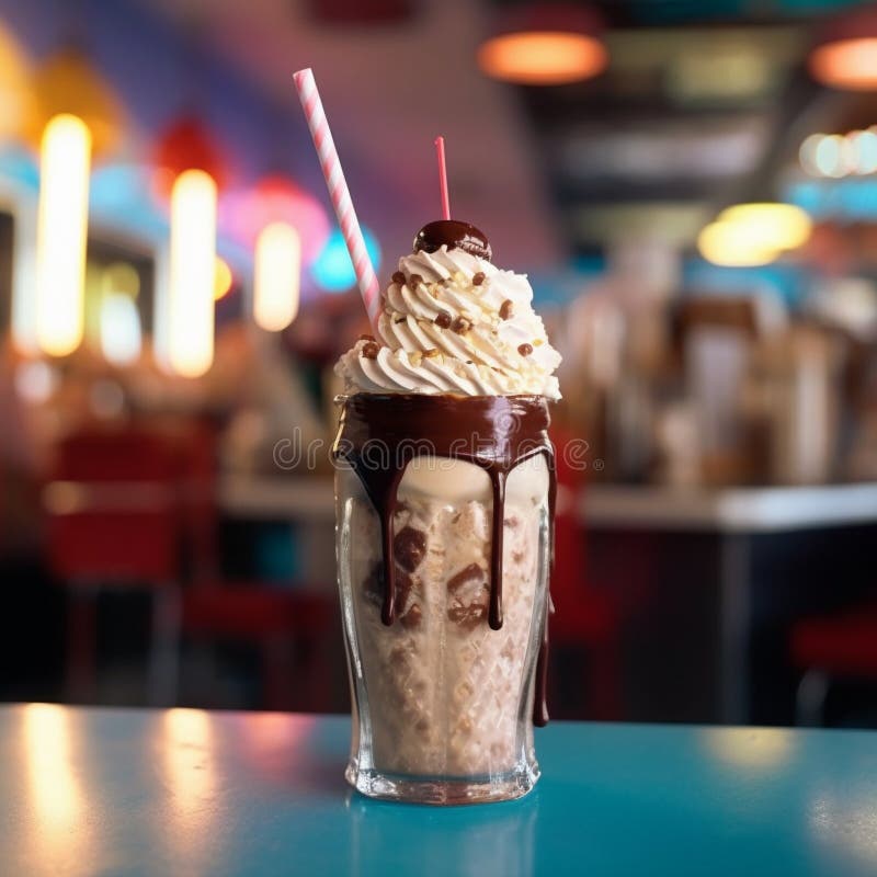 Cool and Refreshing Milkshake Stock Image - Image of tasty, retro ...