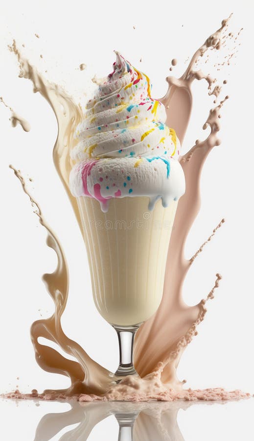 Cool and Refreshing Milkshake Splash Stock Illustration - Illustration ...