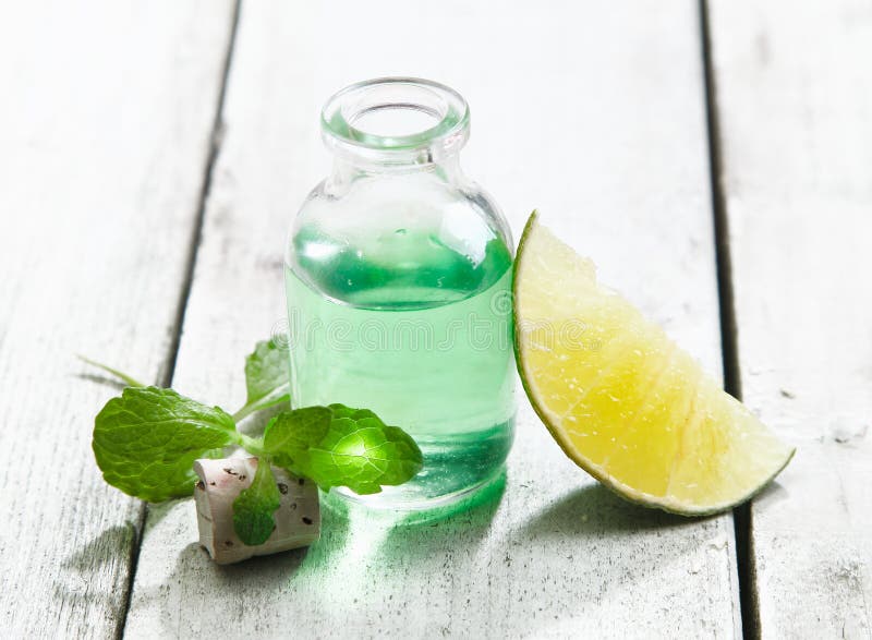 Cool and Refreshing Mint Essential Oil Stock Image - Image of ...