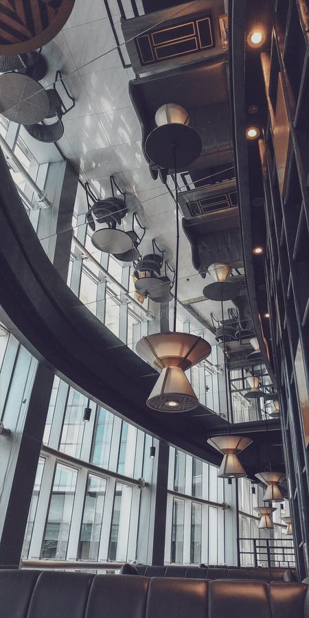 Cool Restaurant Tables and Benches Stock Photo - Image of window ...