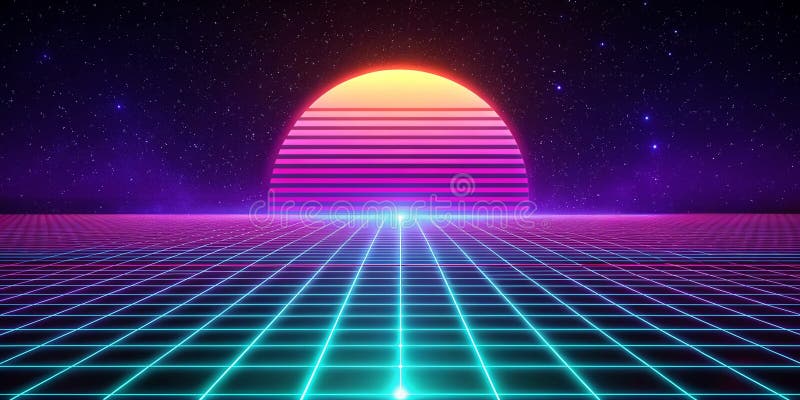 Cool Retrowave or Synthwave Style Poster Wallpaper Background Night ...