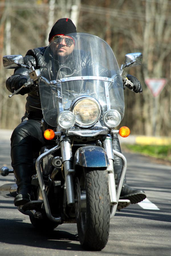 Cool rider on a chopper stock photo. Image of lane, biker - 14275694