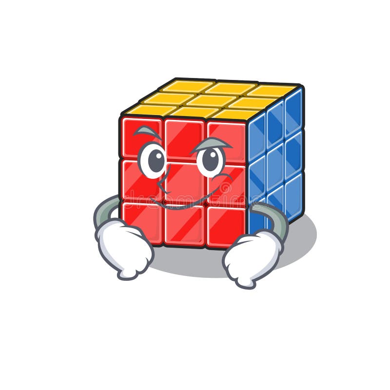 Cool Rubic Cube Mascot Character with Smirking Face Editorial ...