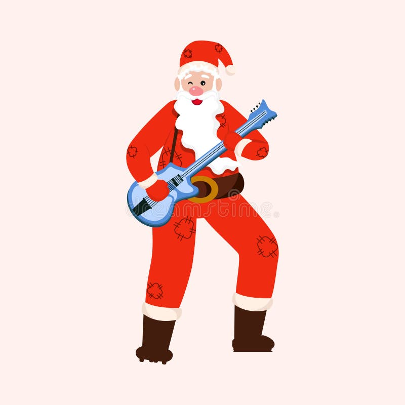 Cool Santa Clause Winking and Playing Stock Illustration - Illustration ...