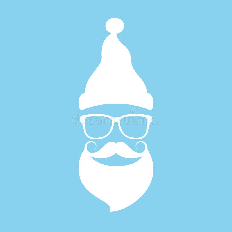 Cool Santa Face in Hipster Style Stock Vector - Illustration of ...