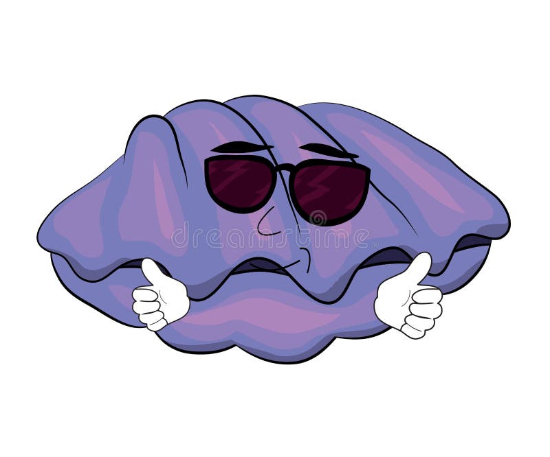 Sad sea shell cartoon stock illustration. Illustration of shell - 48914633