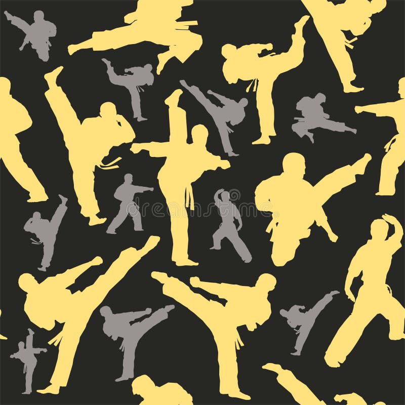 Cool Seamless Texture Pattern MMA, Karate for Print on T-shirts ...