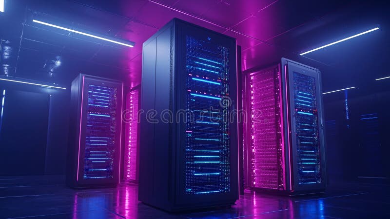 Cool server room lighting stock illustration. Illustration of ...