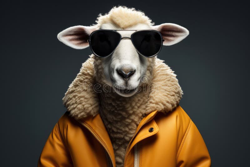 Cool Sheep with Sunglasses and Jacket AI Generated Stock Illustration ...