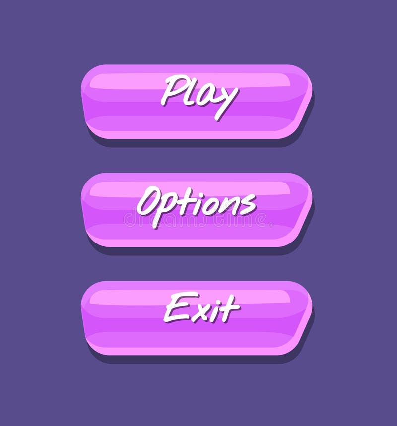 Computer Game Menu Interface Objects Collection Stock Vector