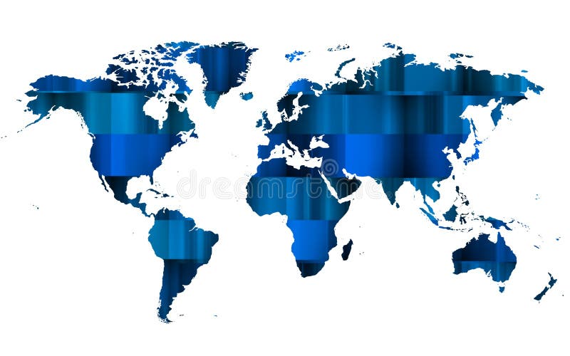 Cool Silhouette of Blue World Map Stock Illustration - Illustration of ...