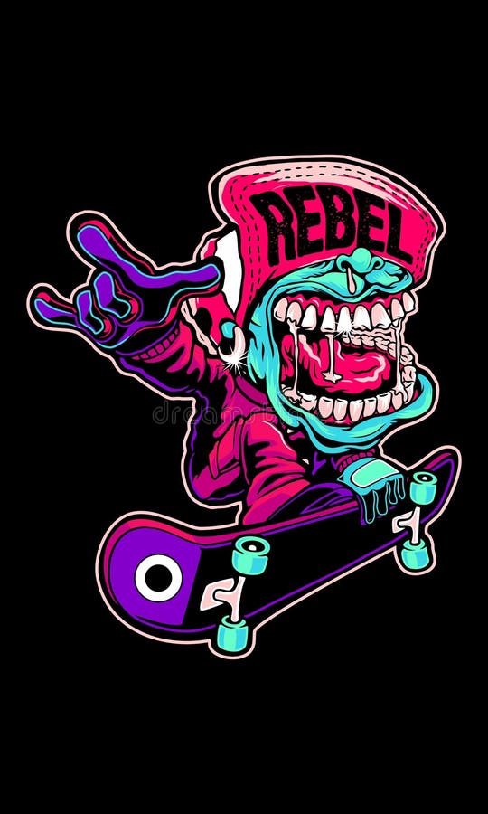 Cool Skateboarding Boy Vector Cartoon Character Stock Illustrations ...
