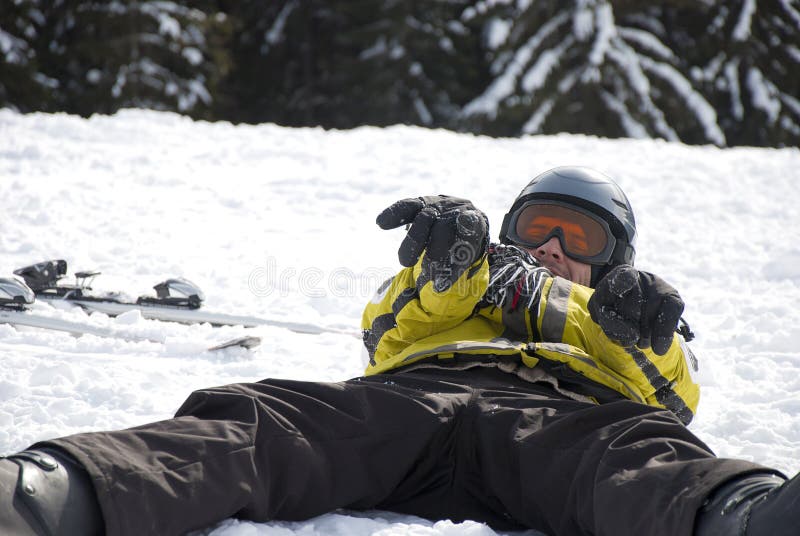 Cool Skier Enjoying the Snow Stock Photo - Image of head, european ...