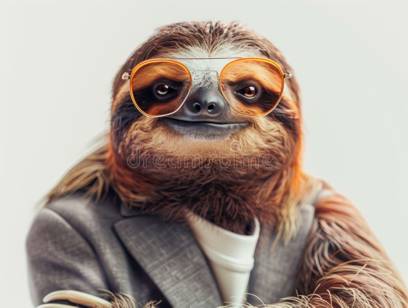 Cool Sloth Wearing Sunglasses and Suit. Generative Ai Stock ...