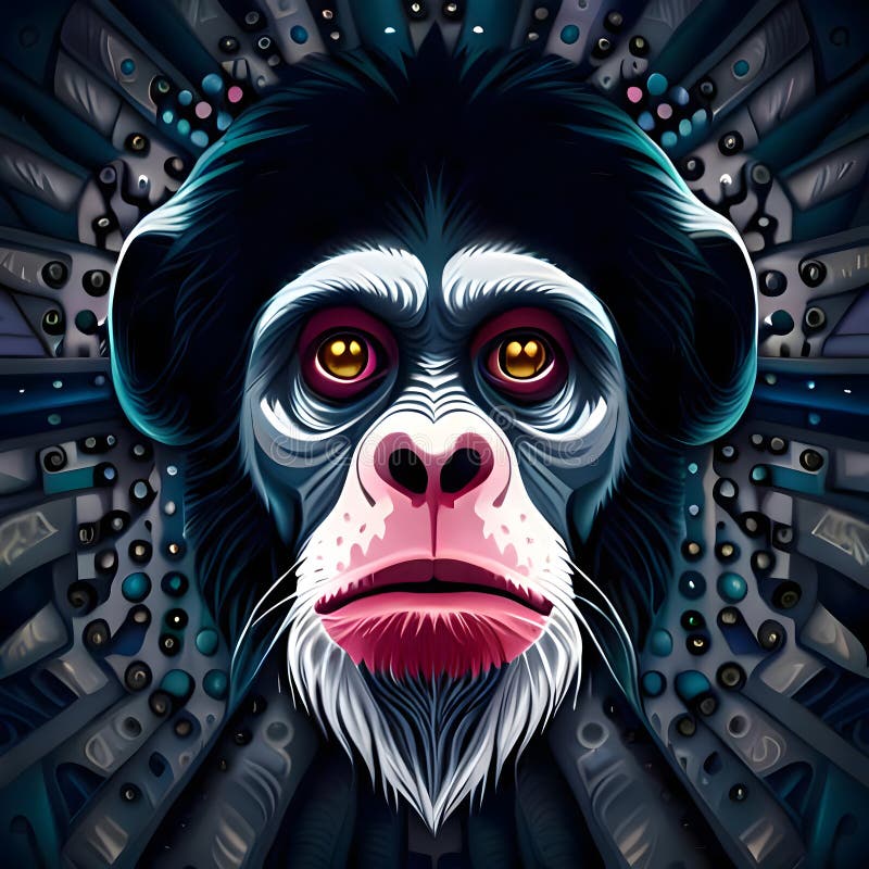 Cool Chimpanzee Illustration - Ai Generated Image Stock Photo - Image ...