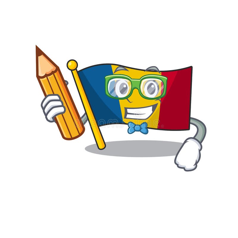 Cool Smart Student Flag Chad Scroll Character Holding Pencil Stock ...
