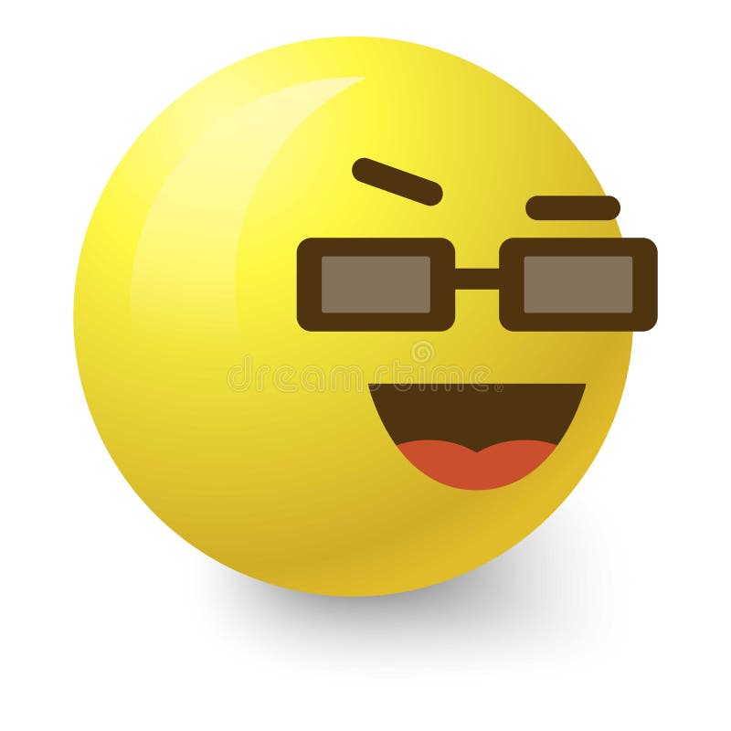 Cool Smiley Icon, Cartoon Style Stock Vector - Illustration of dark ...