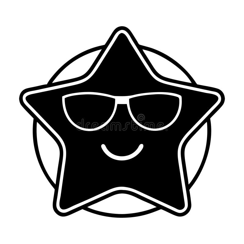 Cool Smiling Star with Sunglasses Vector Illustration for Fun Design ...