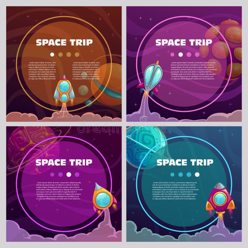Cool space banners set. stock vector. Illustration of creative - 120465230