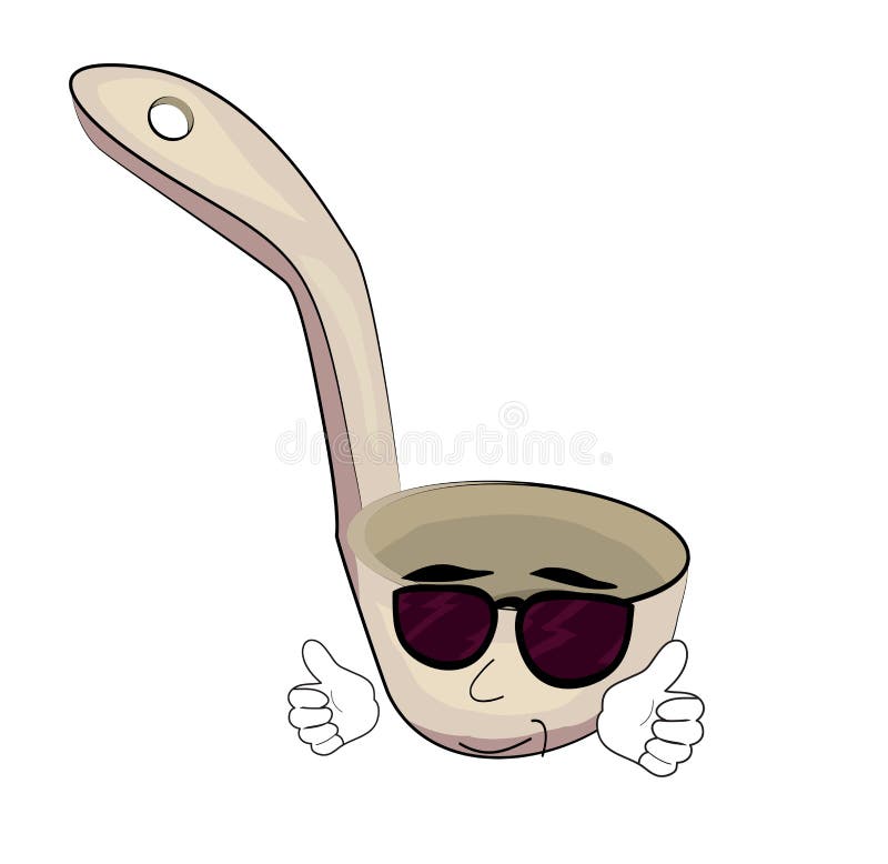 Cool spoon cartoon stock illustration. Illustration of isolated - 48925968