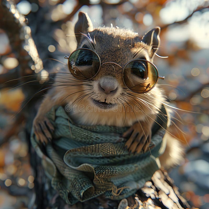 Cool Squirrel Wearing Sunglasses Stock Illustration - Illustration of ...