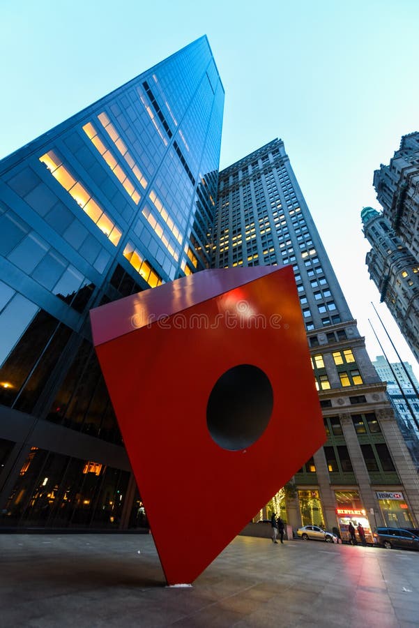 Cool Statue in Lower Manhattan Editorial Photo - Image of building ...
