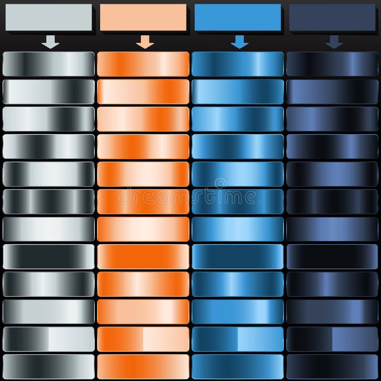 Cool Steel and Warm Peach Gradient Palette Stock Vector - Illustration ...