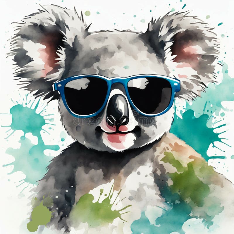 Cool summer koala stock illustration. Illustration of australia - 369571839
