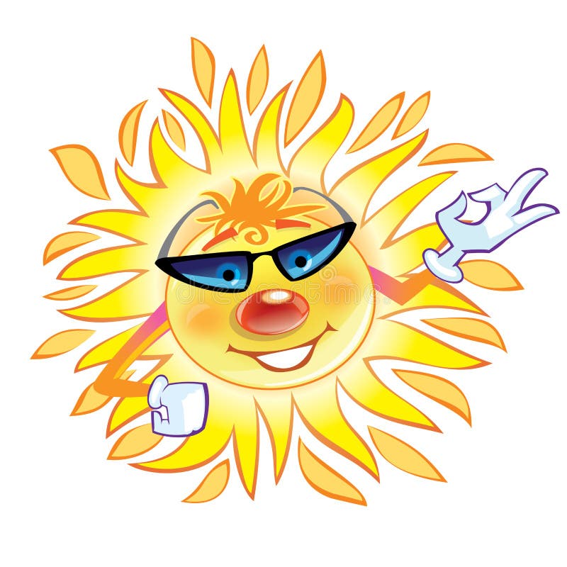 Cool Sun character stock vector. Illustration of seasonal - 9056427
