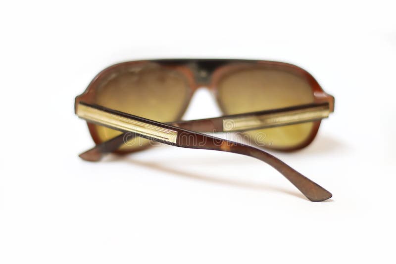 Cool Sunglasses Isolated on White Background, Back View. Stock Image ...