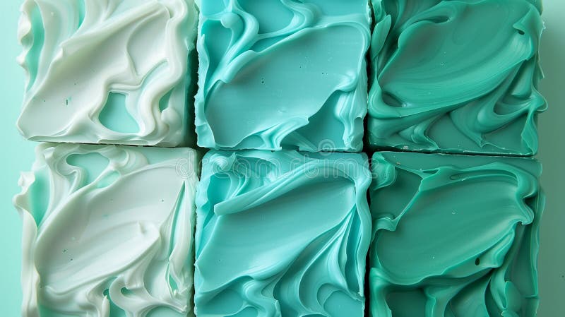 Cool Teal Soap Bars on Turquoise Background Stock Illustration ...