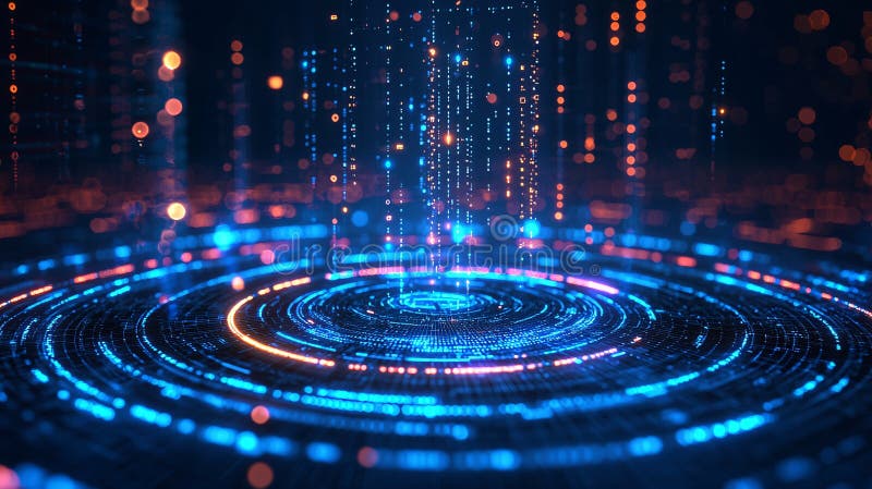 Cool Technological Sense of Data Flow Background Stock Illustration ...