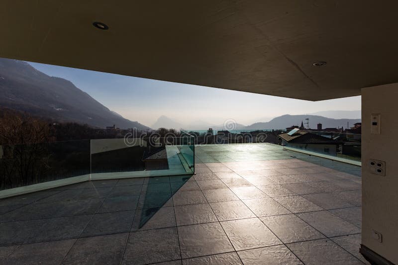 Cool Terrace on a Sunny Day Stock Photo - Image of hills, patio: 204577860