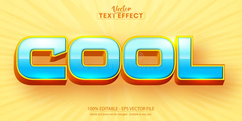 Cool Text, Cartoon Style Editable Text Effect Stock Vector ...