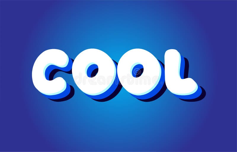 Cool Text 3d Blue White Concept Vector Design Logo Icon Stock Vector ...