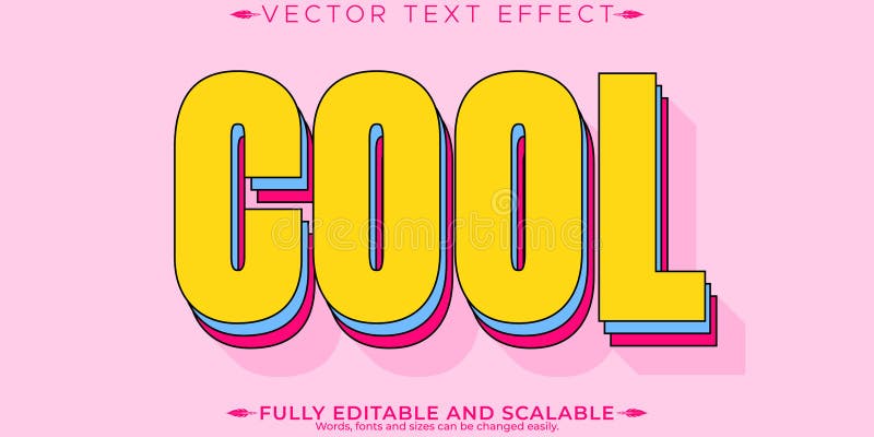 Cool Text Effect, Editable Modern and Fun Text Style Stock Vector ...