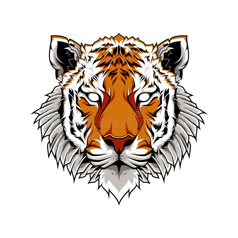 Cool Tiger Head Illustration Stock Vector - Illustration of simple ...