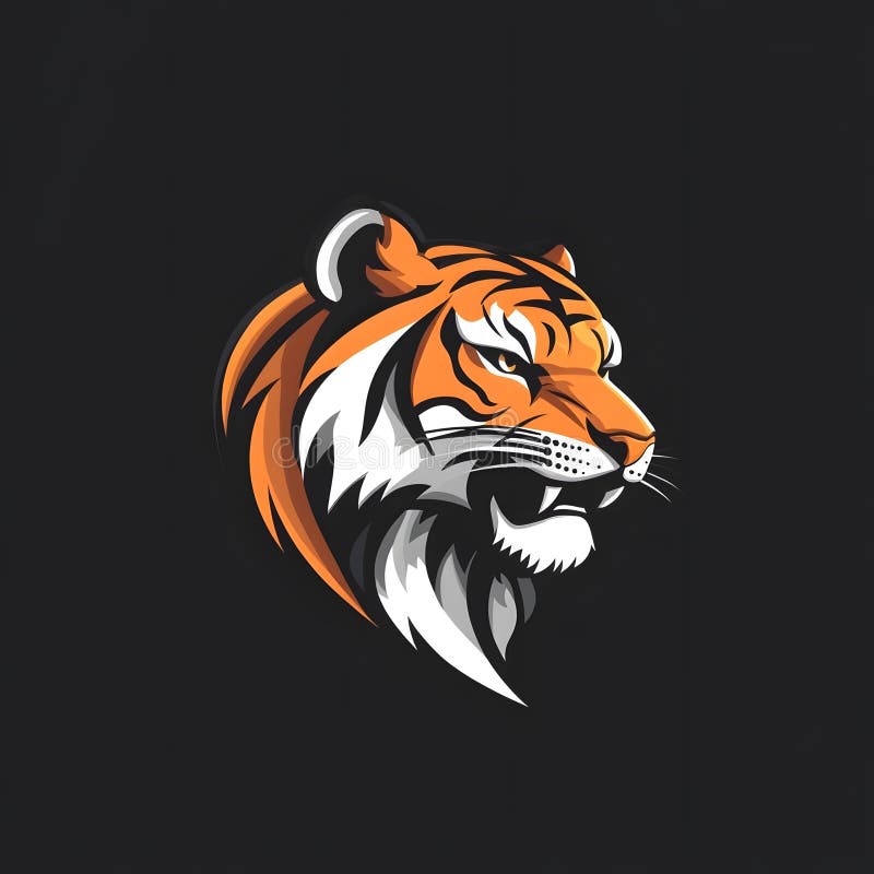 Tiger Head Face Icon Logo Symbol Stock Illustration - Illustration of ...