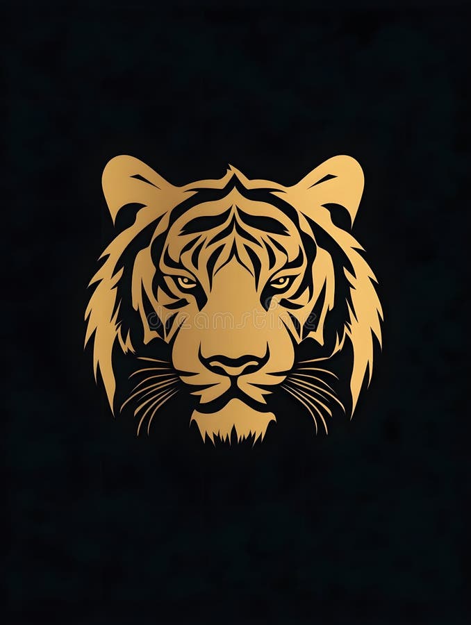 Yellow Tiger Head Face Icon Logo Symbol Stock Illustration ...