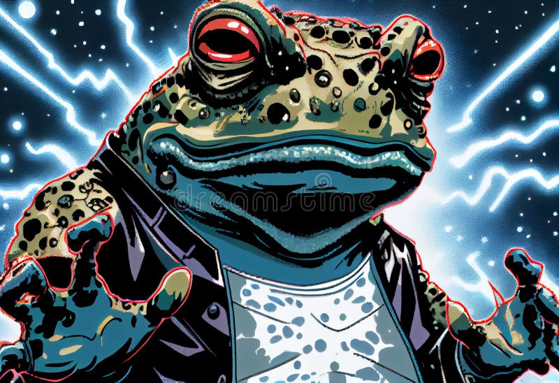 Cool Toad in a Rocker Outfit. AI Genarated Stock Illustration ...