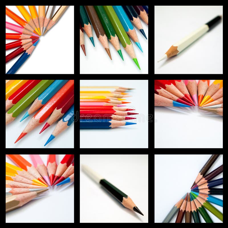 Cool tone color pencil stock image. Image of pattern - 16104821