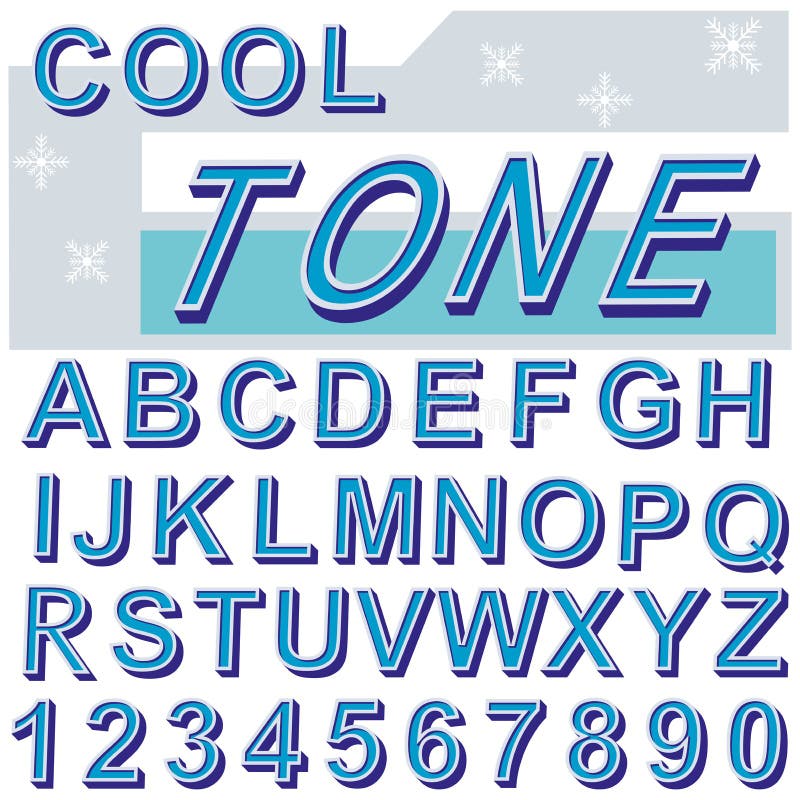 Two Tone 3d Font Collection Stock Vector - Illustration of alphabet ...