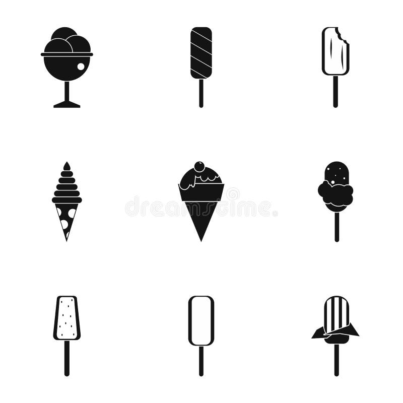 Cool Treat Icons Set, Simple Style Stock Vector - Illustration of ...