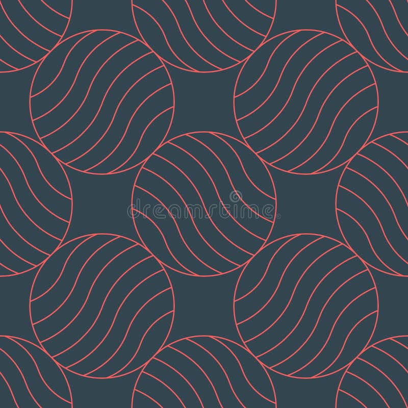 Cool Trendy Circles Outline Seamless Pattern Vector Techno Rave ...