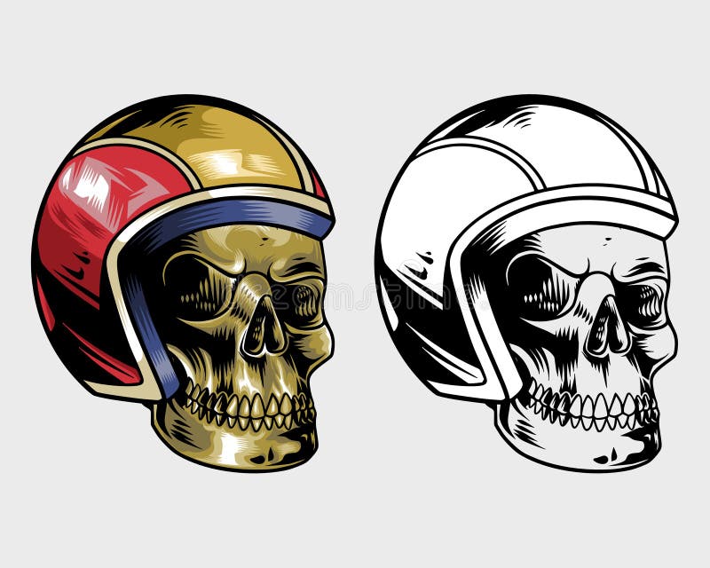 Cool and Unique Skull with Classic Helmet Stock Vector - Illustration ... Cool and Unique Skull with Classic Helmet Stock Vector - Illustration ...
