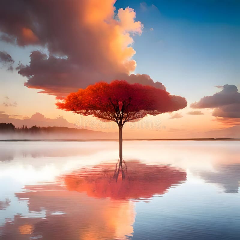 Cool and Unusual Tree - Ai Generated Image Stock Illustration ...