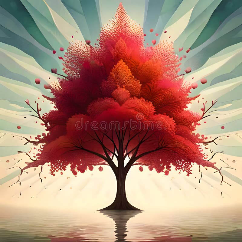 Cool and Unusual Tree - Ai Generated Image Stock Illustration ...